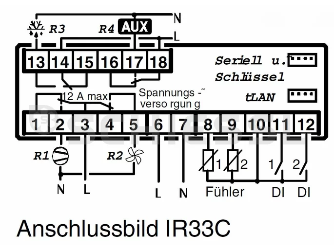 Carel cooling controller for front panel installation IR33C0HR00 230 V NTC without probe